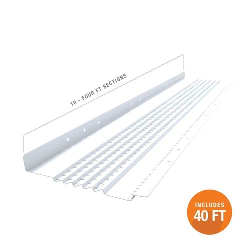 Gutterglove All-Aluminum Gutter Guard 5" x 47.5" White Snap/Lock-In (10 ...