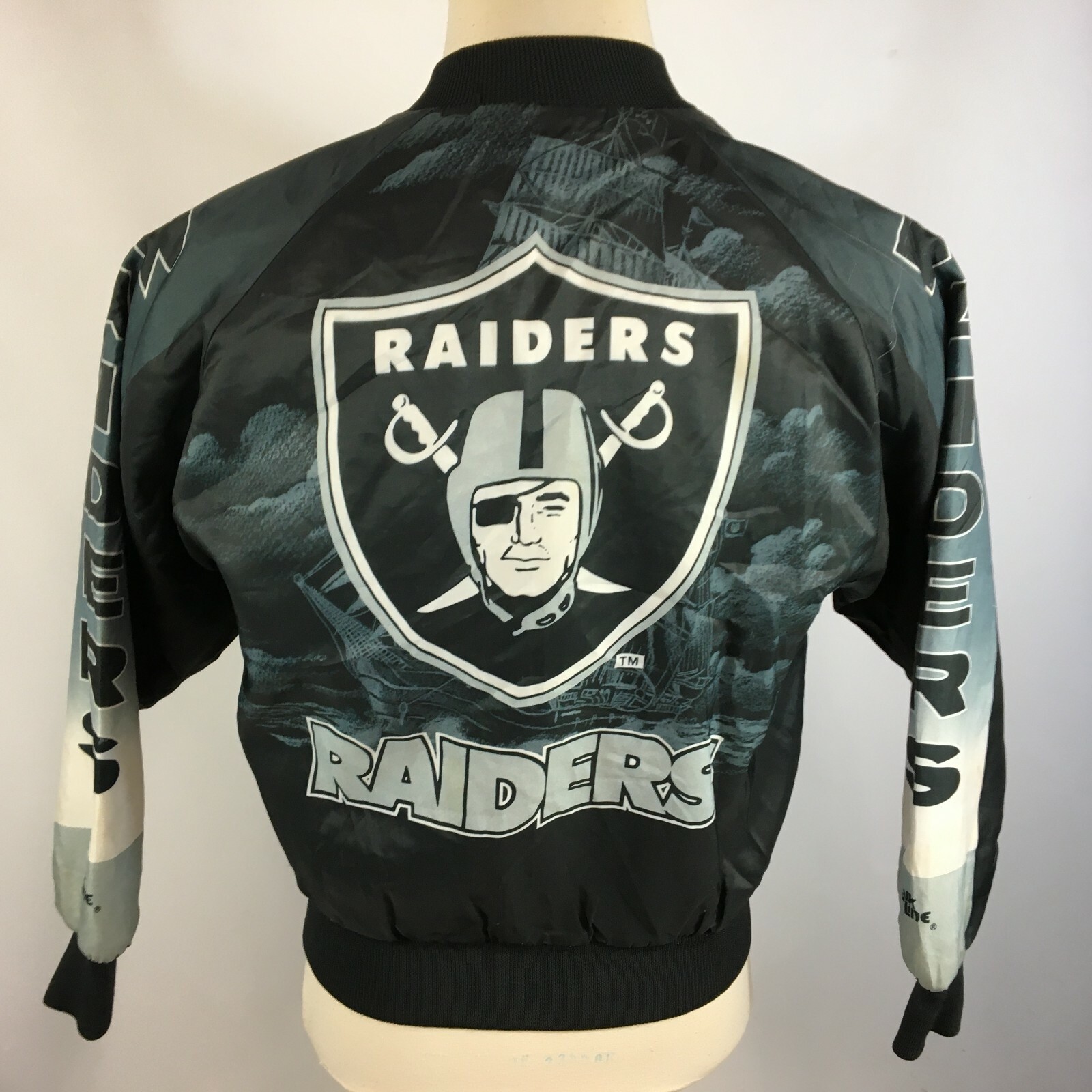 Rare Vintage Oakland Raiders Chalk Line 90s Coat Jack… - Gem
