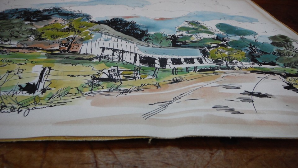 Vintage Philip Jamison Signed West Chester PA "Frank's Barn" Watercolor ...