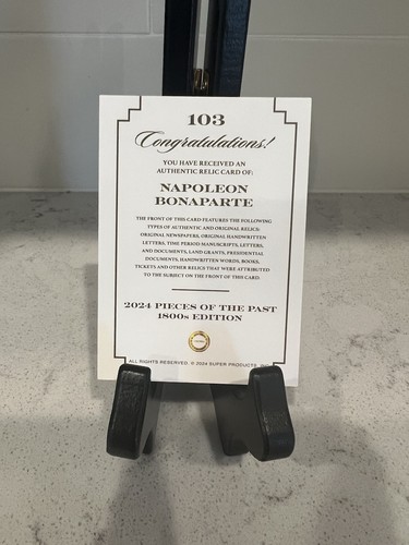 2024 Pieces Of The Past Napoleon Bonaparte- Handwritten w/ Stamp Relic ...