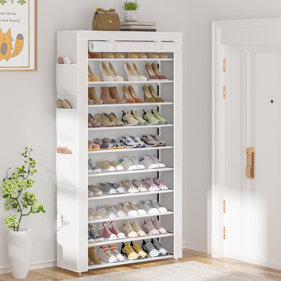 Shoe Rack 10Tier Large Capacity 50-56Pairs Beautiful Tall Shoe Shelf ...