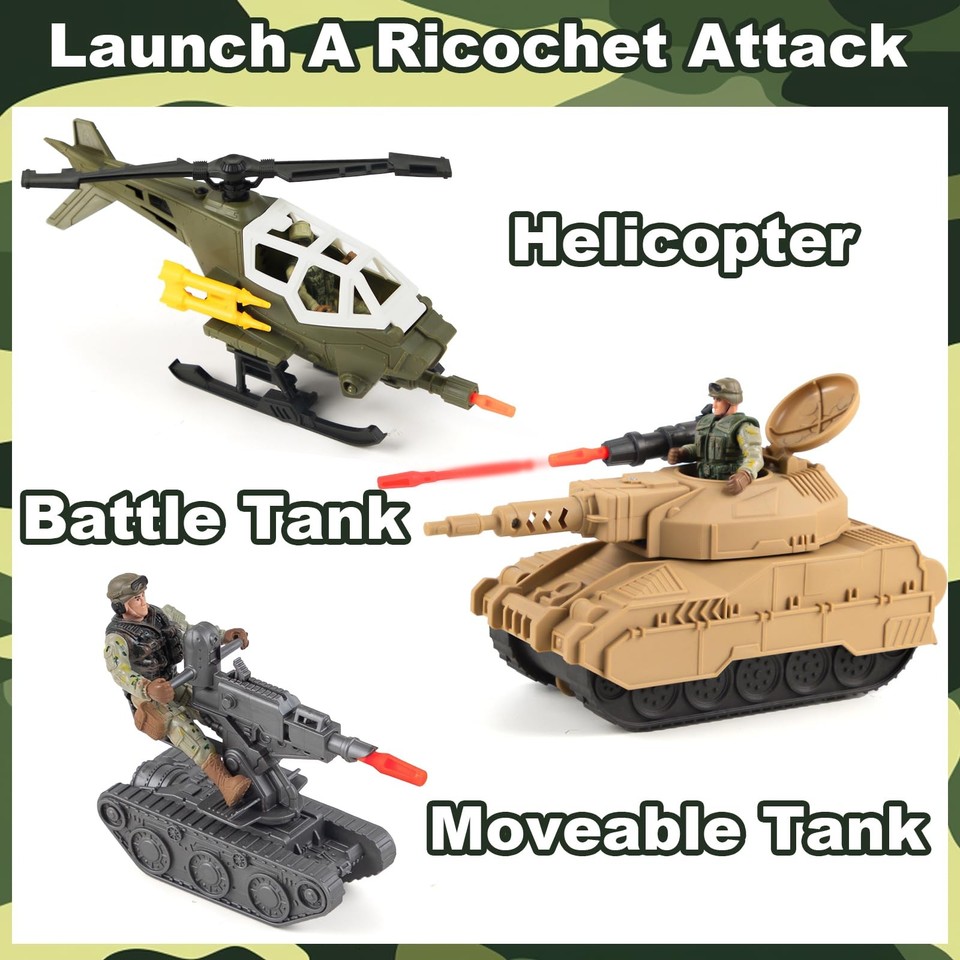 Army Men Action Figures Playset - 70+ PCS Realistic Army Toys ...