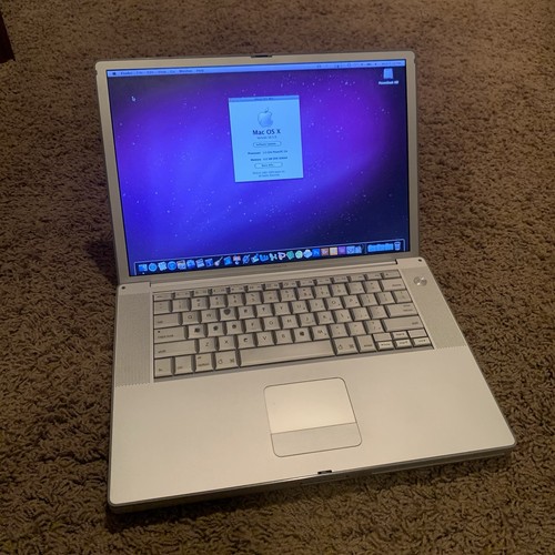 Apple PowerBook G4 A1106 15-inch 1.5GHz Laptop 1GB RAM, 80GB HD, MacOS ...