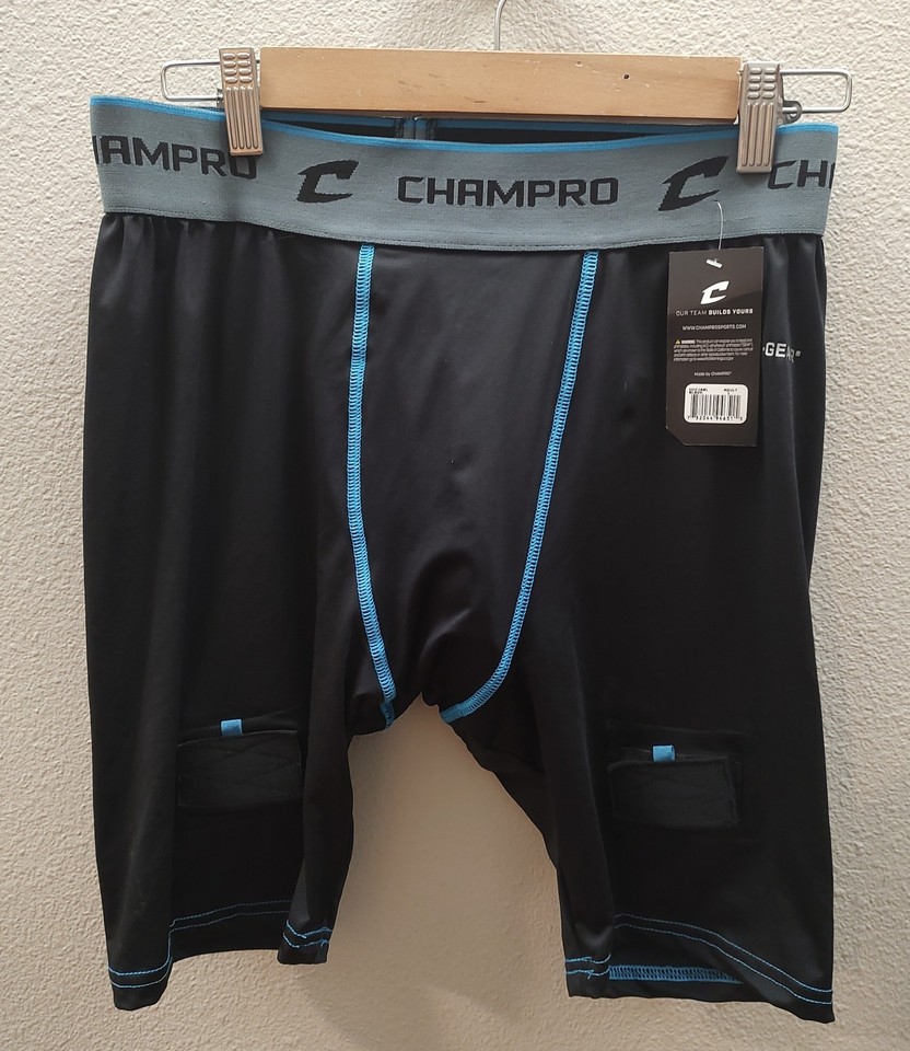 Champro MEN'S Large Ice Hockey Jock COMPRESSION SHORTS Hard Cup & Sock ...