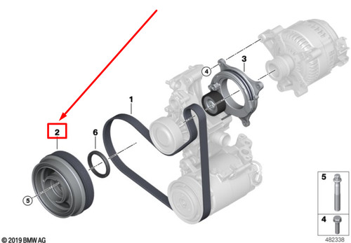 NEW BMW 3 G20 ENGINE CRANKSHAFT PULLEY 11238638446 8638446 ORIGINAL NO ...