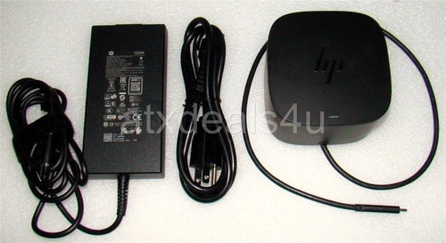HP HSN-IX01 Thunderbolt G2 USB-C Docking Station W/120W AC Adapter ...