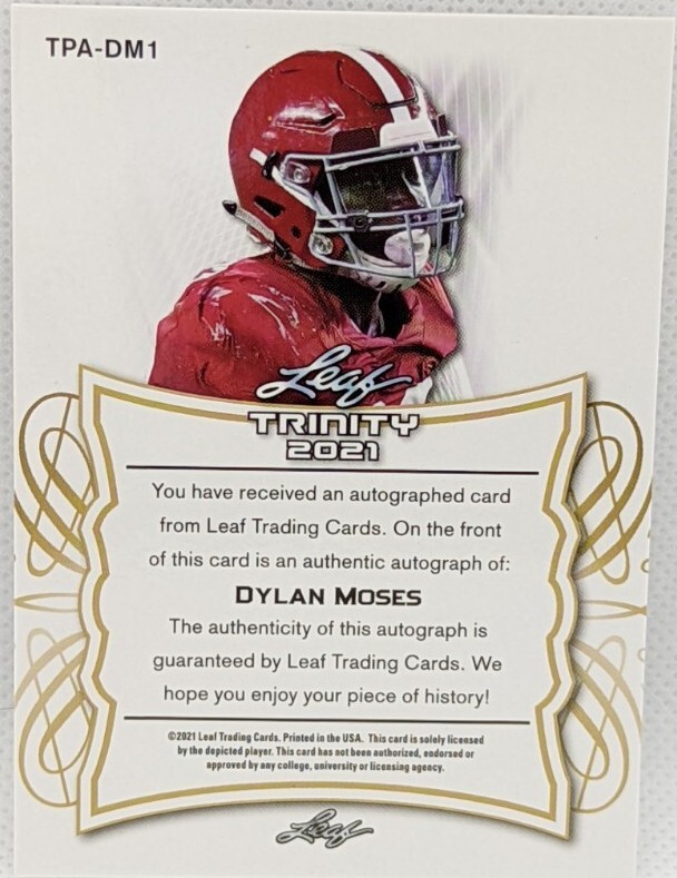 DYLAN MOSES 2021 Leaf Trinity Rookie RC AUTO Silver SP #1/5 Jaguars ...