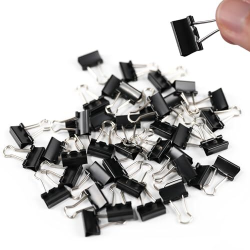 40Pcs Mini Binder Clips, 5/8 inch(15mm), Paper Clamps Micro Size for ...