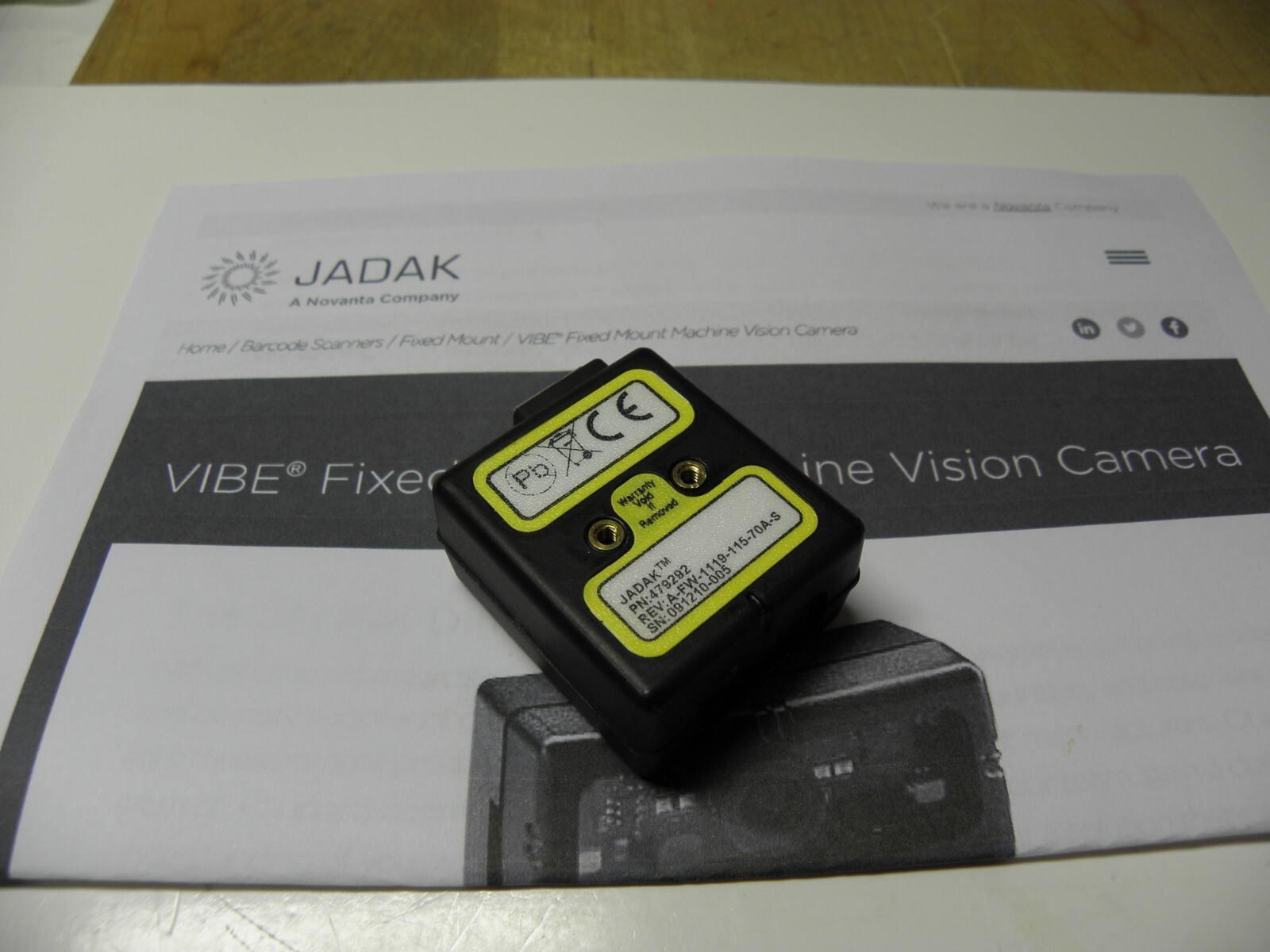 JADAC "VIBE" machine vision/scanner fixed mount Camera 479292 | eBay