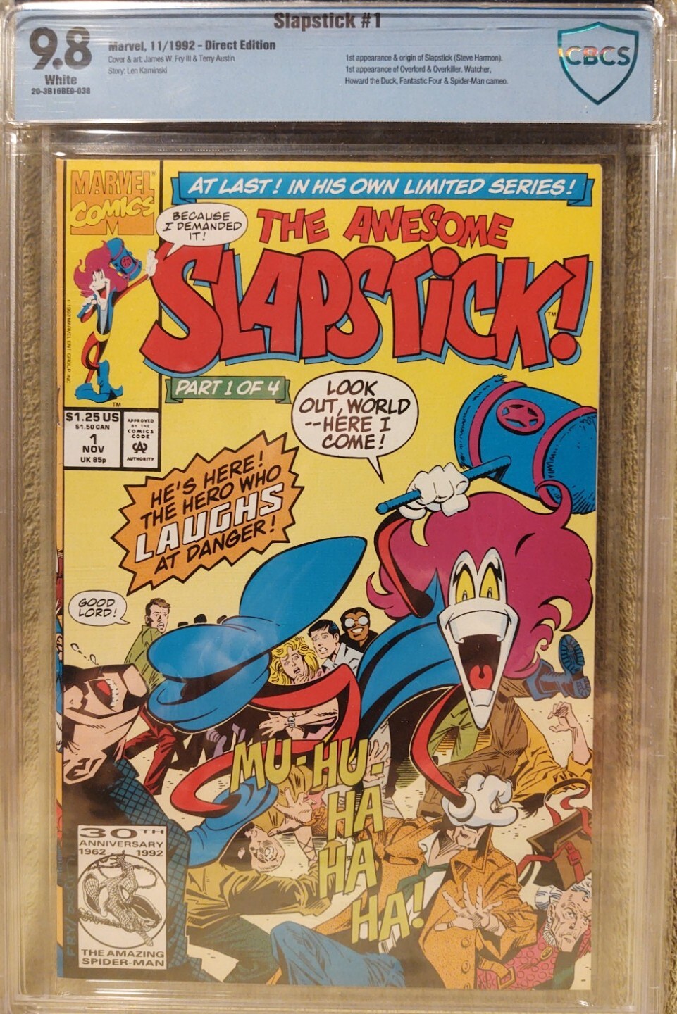 Slapstick 1 CBCS 9.8 wp 1st app & origin of Slapstick spiderman cameo ...