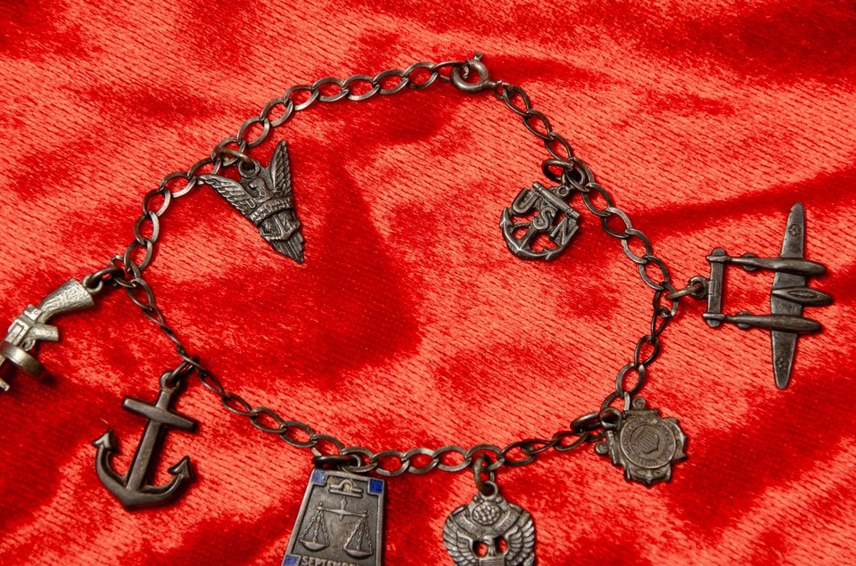 1940s WWll Machine Gun Sterling Silver Charm Bracelet | eBay