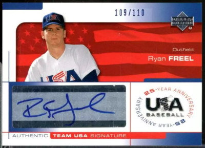 2004 Upper Deck RYAN FREEL signed auto Olympics 109/110 Reds Blue Jays ...