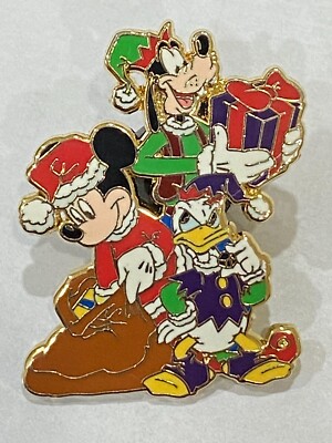 Donald Goofy Elves Mickey Gift Disney Advent LE 2007 Christmas Tree Pin ...