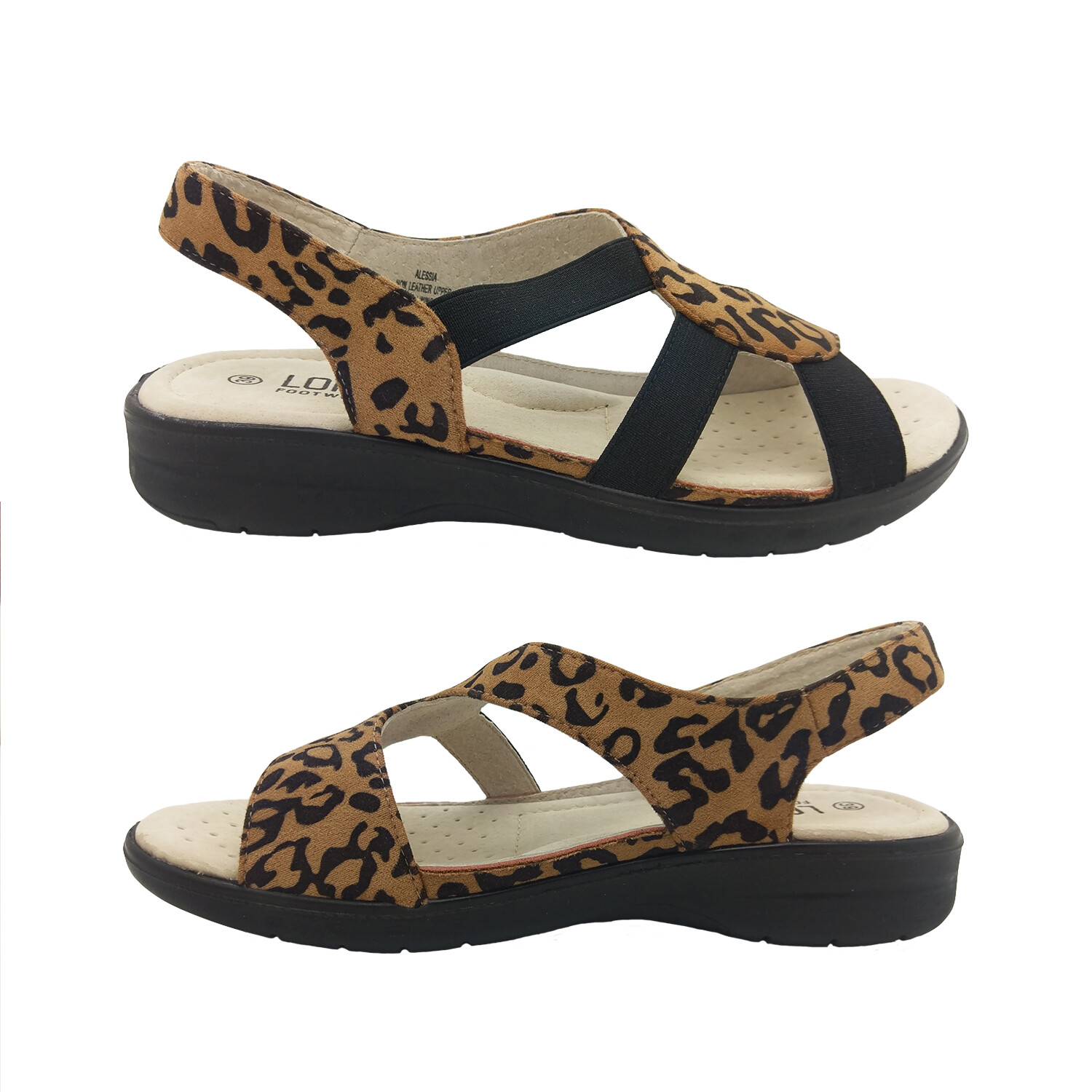 Ladies Shoes Lorella Alessia Slingback Sandals Comfort Sole Elastic ...