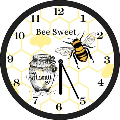 Personalized Clock - Honey Bee Clock, Bees, Honey, Kitchen, House ...