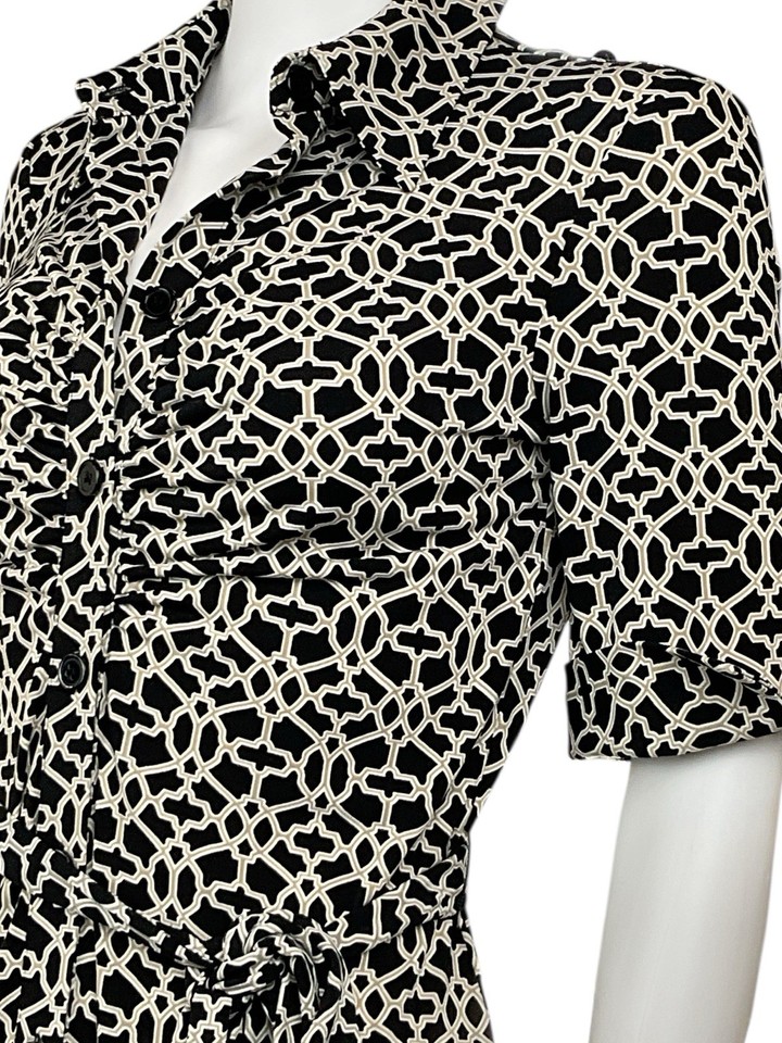 Laundry By Shelli Segal Women’s Size 4Black Button Front 3/4 Sleeve ...