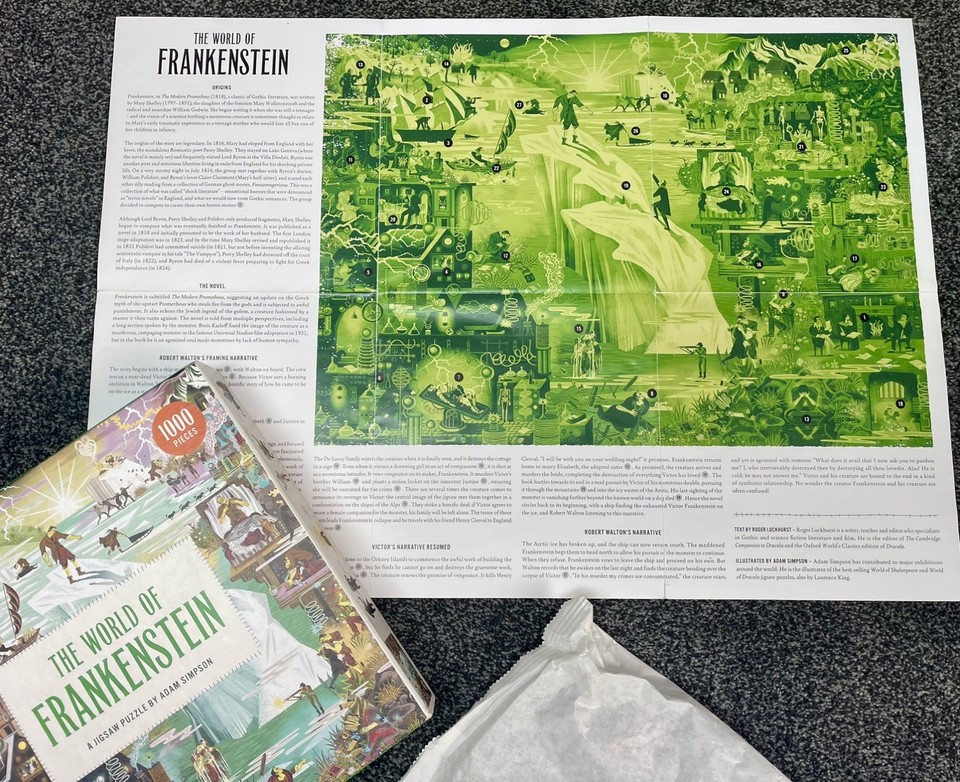 The World of Frankenstein: A Jigsaw Puzzle by Adam Simpson, Horror ...