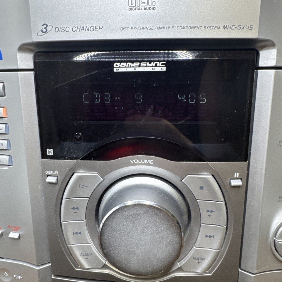 Sony MHC-GX45 Compact Hi-Fi Stereo System AM/FM/Cassette/3-CD W Remote ...