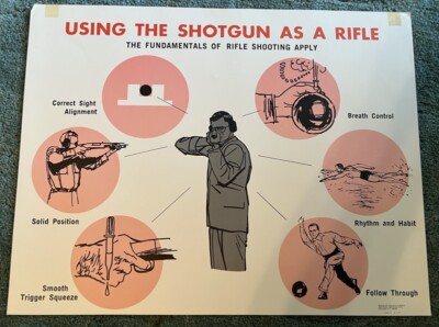 Rare NRA Shooting Safety Poster 22”x17” Using the Shotgun as a Rifle ...