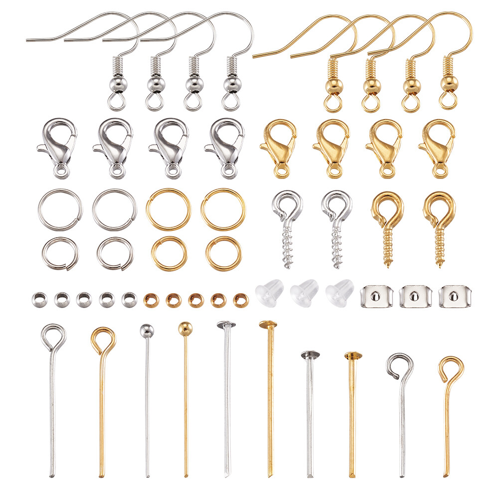 Jump Rings Clasps Crimp Beads Screw Eye Pins Finding Jewelry Starters ...