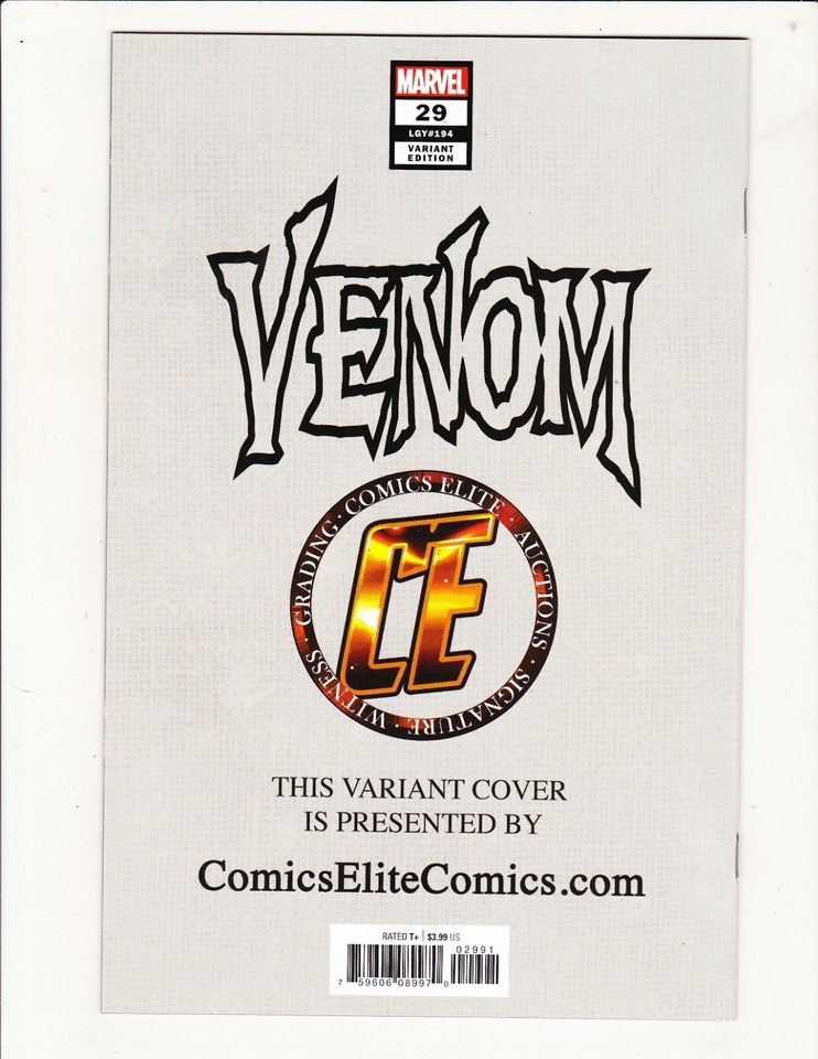 VENOM #29 MARVEL 2020 VALERIO GIANGIORDANO VIRGIN ELITE VARIANT CODEX ...