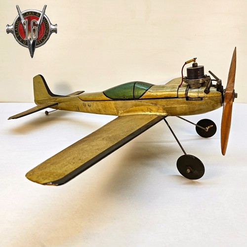 Early Vintage Wooden Toy Airplane with Mohawk Engine in Original ...