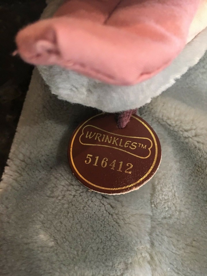 Ganz Heritage Collection Wrinkles Gray dog red nose plush hand puppet ...