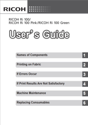 RICOH Ri 100 Users Guide For Garment Printer Coil Bound COLOR COPY | eBay