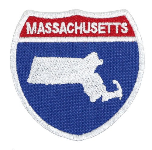 Massachusetts State Map Shield Embroidered Patch Iron-On Sew-On Jacket ...