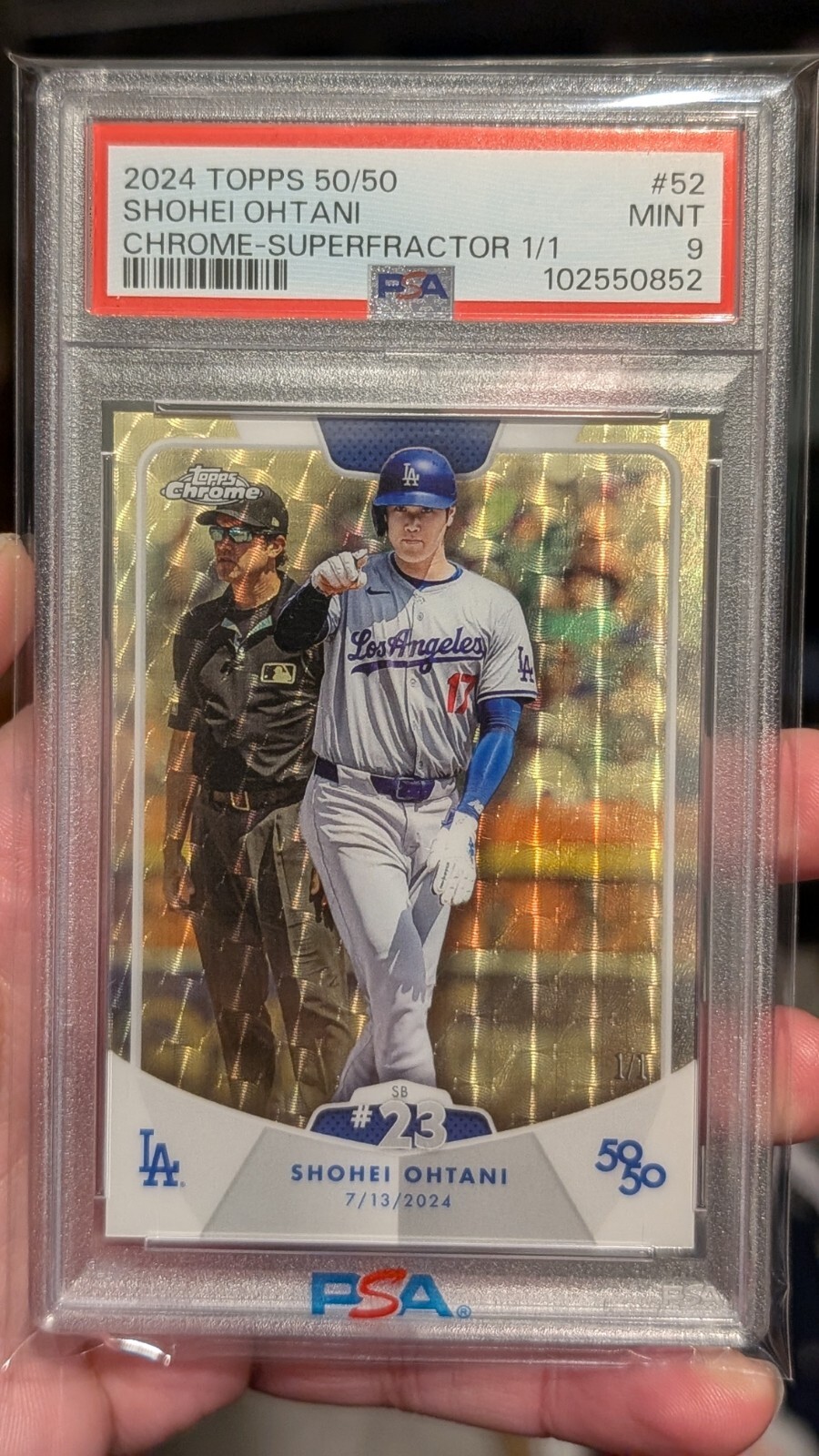 2024 Topps 50/50 Los Angeles Dodgers Shohei Ohtani Chrome ...