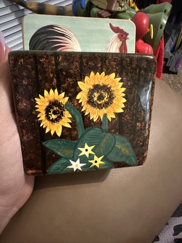 Ceramic Farm Theme Coaster Holder With Coasters | eBay