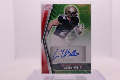 2022 SAGE Low Series Red Auto Carson Wells #A-CW Bengals XFL NFL | eBay