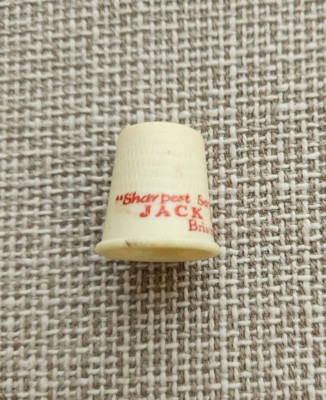 Vintge thimble~advertising~plastic~Jack Ritter~Bristol PA~Bucks Co ...