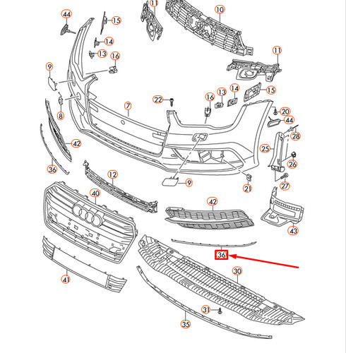 NEW AUDI A7 SPORTBACK 4G8 FRONT BUMPER LEFT STRIP 4G8807967J OEM | eBay