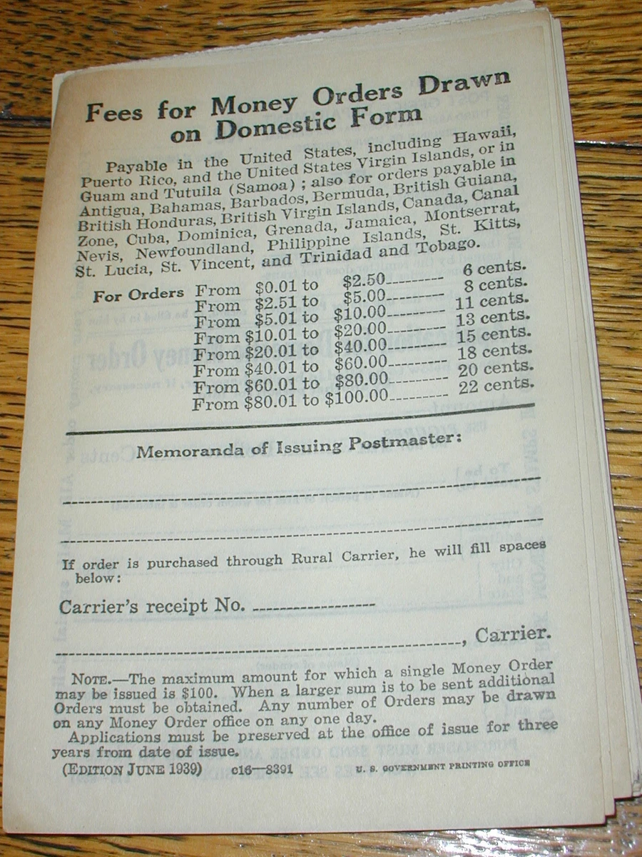 Money Order Form