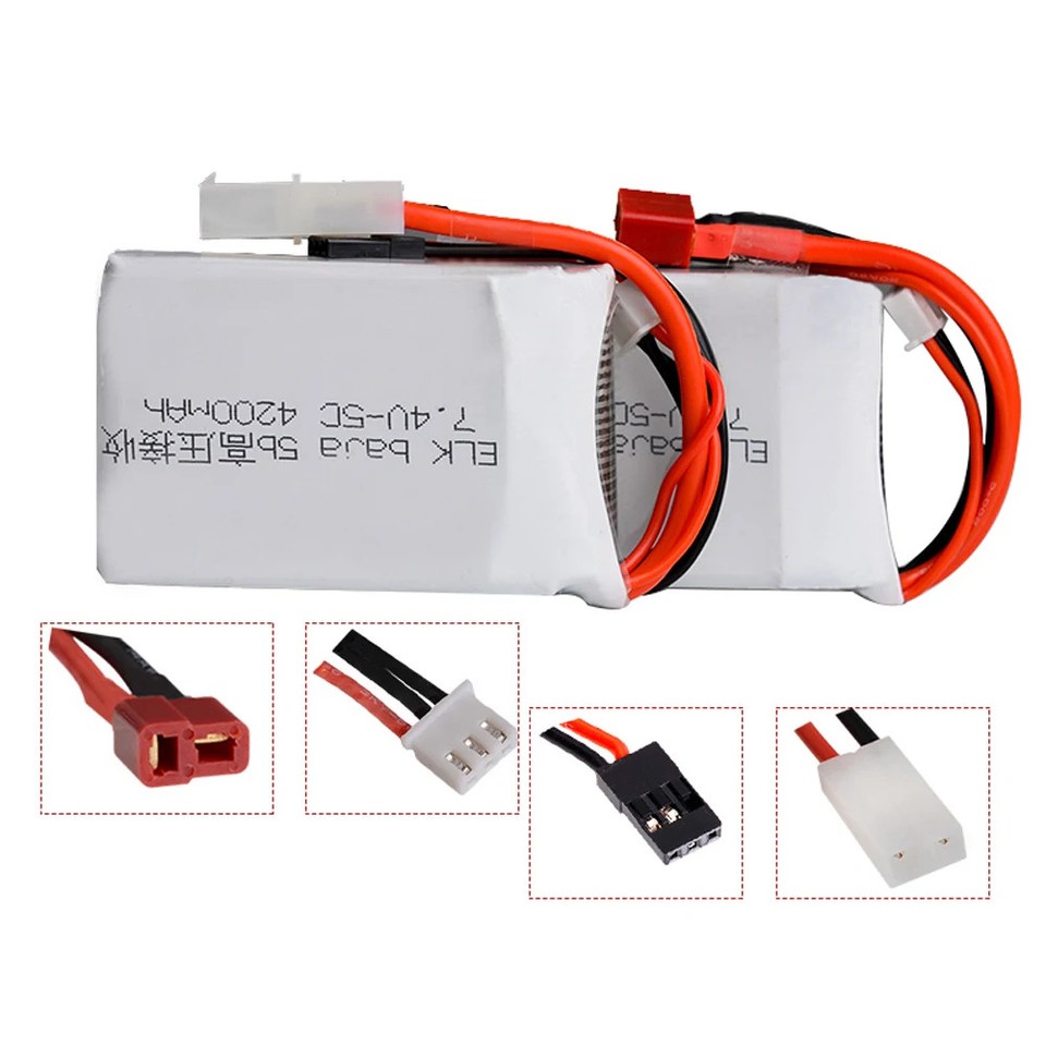 2PCS 7.4V 4200MAH RC Lipo Battery For ELK-Racing Baja 5B 5T 5SC Remont ...