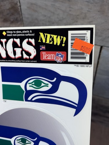 Vintage Seattle Seahawks 1995 Window Clings Decal Set Removable ...