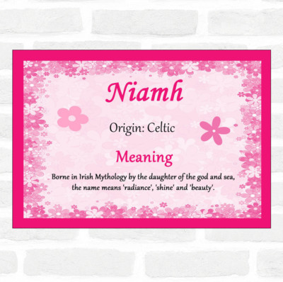 niamh Name Meaning Pink Certificate | eBay UK