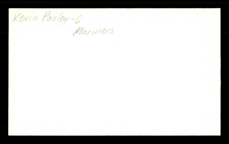 Kevin Pasley Autographed Signed 3x5 Index Card Los Angeles Dodgers ...