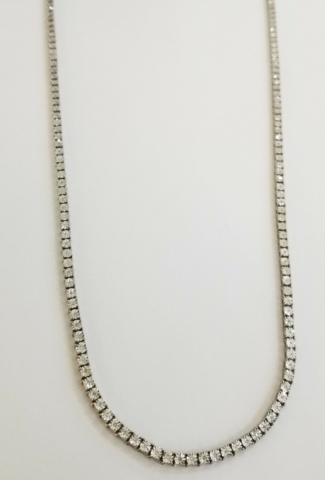 Real Diamond 24 Inch tennis necklace Chain | eBay
