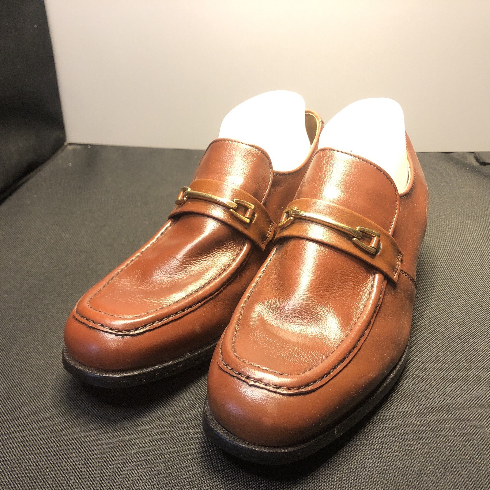 LN/EUC US9D Knapp Shoes Cushioned Comfort BROWN LEA FORMAL DRESS ...
