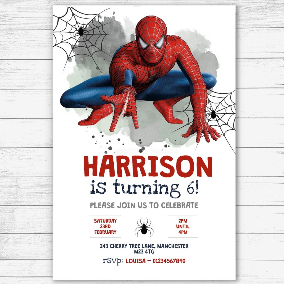 Spider Man Party Invitation
