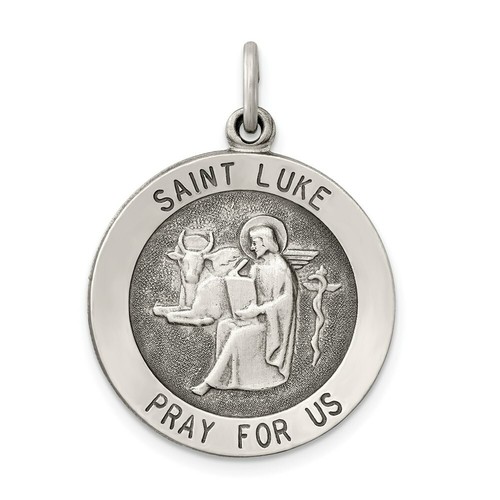 Sterling Silver St. Saint Luke Round Medal Charm Pendant 1.18 Inch | eBay