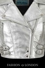 PROVOCATIVE Cropped Ladies Leather Jacket Silver Biker Rock Style Short ...