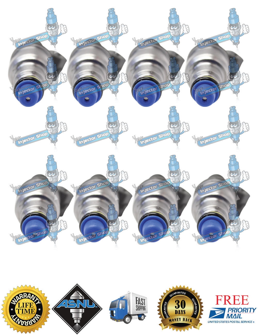 Best Upgrade 4 Hole Bosch Fuel Injectors for 53030778 Jeep Dodge 5.2L 5 ...