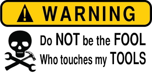 Tool Fool funny warning label decal | eBay