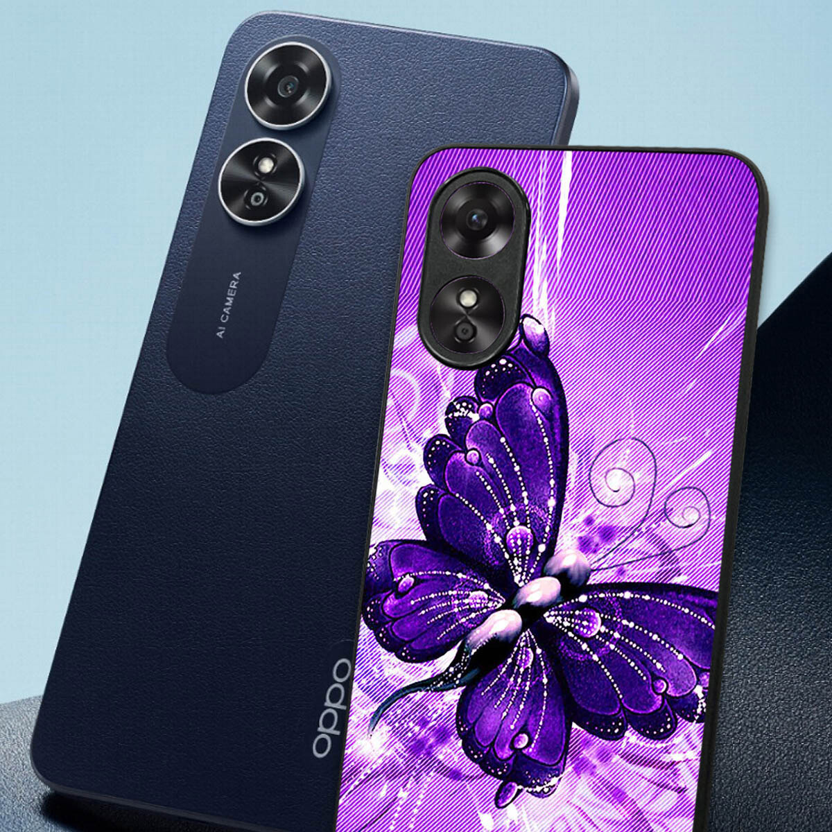 ( For Oppo A79 5G ) Back Case Cover H23063 Purple Butterfly | eBay