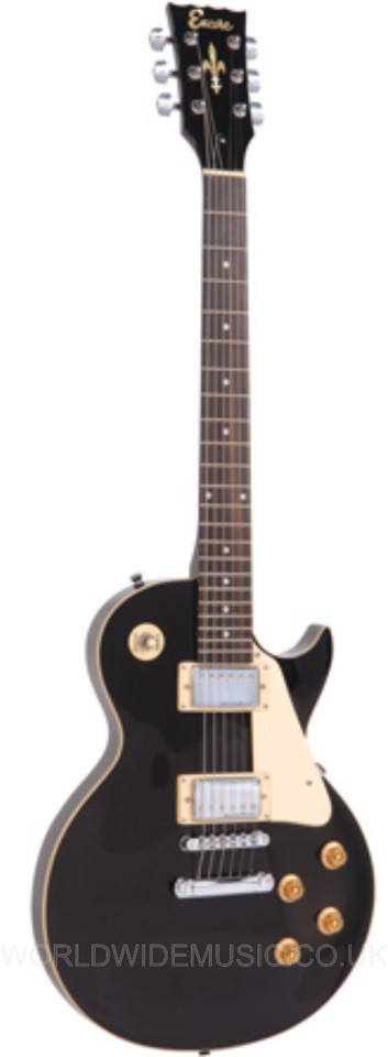 Encore E99 BLK Les Paul Electric Guitar Package - Gloss Black Finish ...