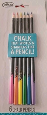 6 Art Multi-color Chalk Pencils, Chalk That Writes And Sharpens Like A ...