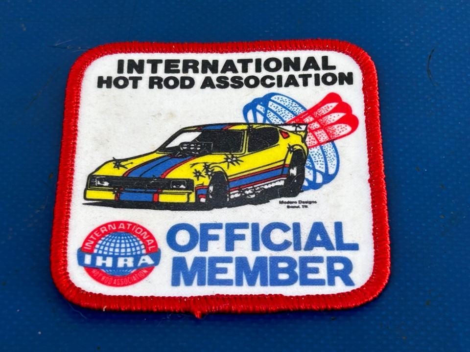 (2) Vintage IHRA Drag Racing Funny Car Sewn-On Coat Jacket Patches ...